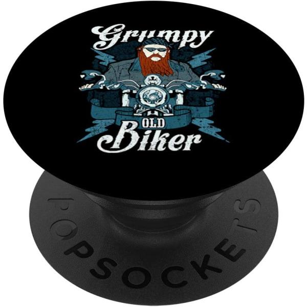 商品名Grumpy Old Biker Gift Men Funny Beard Motorcycle Husband PopSockets Grip and Stand for Phones and Tabletsブランド：NYC Mot...