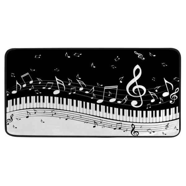 商品名:  My Daily Musical Notes Piano Keys Area Rug 39x20 inch, Black White Polyester Kitchen Floor Mat for Entryway Living...
