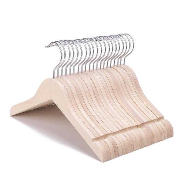 商品名: Nature Smile 20個パック 未仕上げ/天然 キッズ 赤ちゃん 子供 幼児 木製シャツ ドレスコートハンガー 塗装なし - 360°強力防錆クロム回転フック - 非常に滑らかな切り込み Nature Smile 20 P...