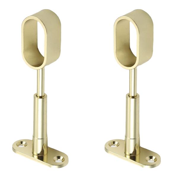 商品名: MroMax シャワーカーテンロッド ワードローブパイプレバー 壁マウントサポートブラケット 適切なパイプ直径0.63インチ x 1.2インチ ゴールド調 2個 MroMax Shower Curtain Rods Wardrob...