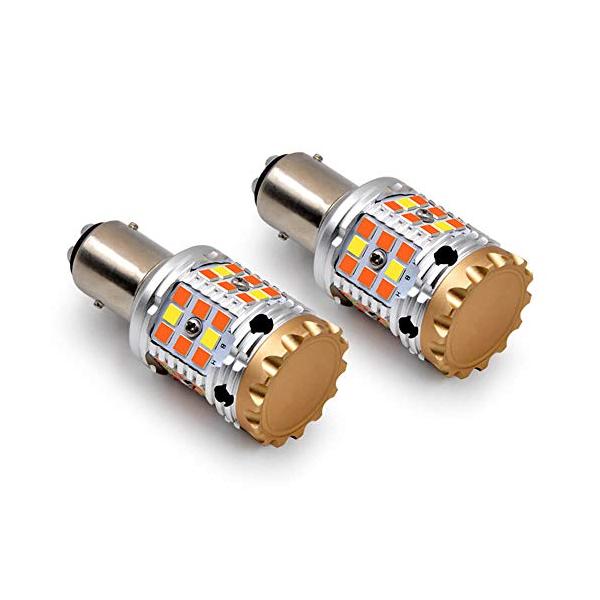 商品名: LASFIT ホワイト/アンバー CANBUS 1157 2057 2357 アンチハイパーフラッシュ スイッチバック LED フロントウィンカー電球 プラグ&amp;プレイ 標準ソケット (2個パック) LASFIT 1157 ...