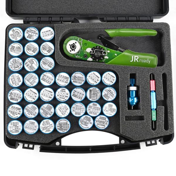商品名: JRreadyクリンパーツールキットST2119：33 Kシリーズポジショナー+ YJQ-W1A（AFM8）4インデントクリンパー+ SK2 / 2ユニバーサルポジショナー+ G125 GO-NOGOゲージ、20〜32 AWG用 ...