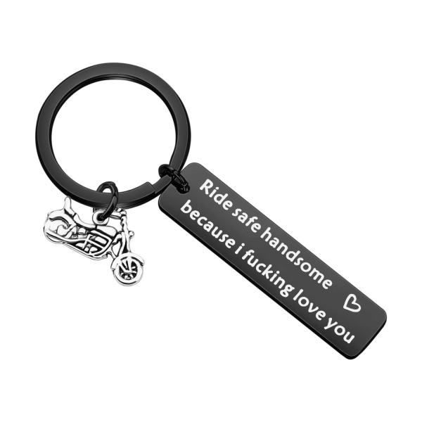 商品名:  MAOFAED Biker Gift Ride Safe Keychain Ride Safe Handsome Because I Fucking Love You Motocycle Keychain Gift for Bi...