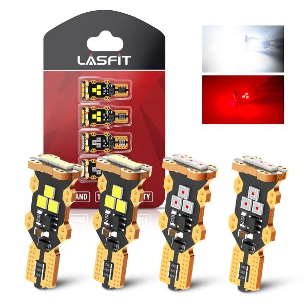 商品名: LASFIT 921 912 LEDカーゴトラックライト ホワイトライトとサードブレーキ電球 レッドライトコンボ 〓? †4電球〓?‰ LASFIT 921 912 LED Cargo Truck Light White Ligh...