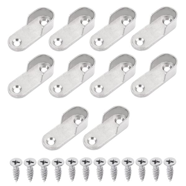 商品名: MroMax 10個 パイプブラケット オーバルクローゼット ロッドエンド サポート フランジソケット 46x16.5mm ロッド ワードローブ クローゼット 0083 シルバートーン MroMax Zinc Alloy Oval...