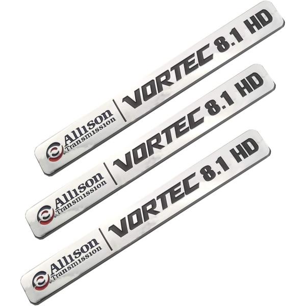商品名3ピース アリソン トランスミッション 8.1 HD 8.1L ボルテック エンブレム 3Dステッカー デカール バッジ 2500HD 3500HD GMCシルバラード シエラ トラック用 クロムメッキ3Pcs Allison Tra...