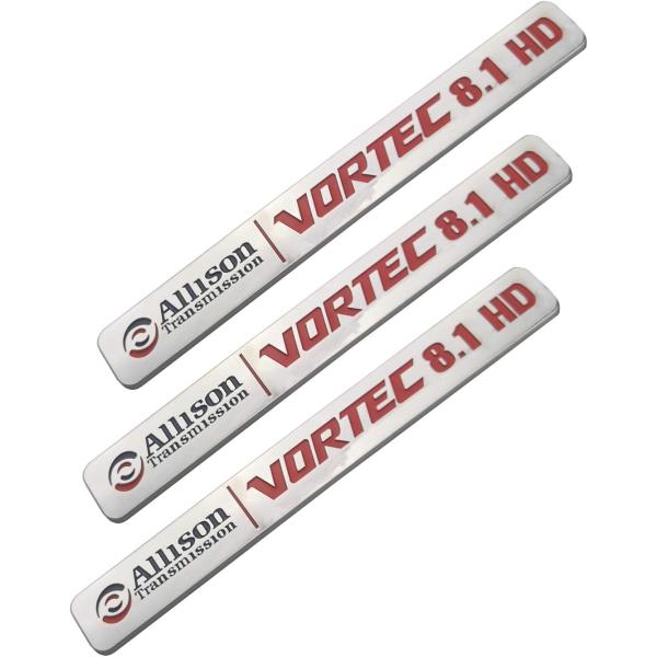 商品名3ピース アリソン トランスミッション 8.1 HD 8.1L ボルテック エンブレム 3Dステッカー デカール バッジ 2500HD 3500HD GMCシルバラード シエラ トラック用 クロムレッド3Pcs Allison Tra...