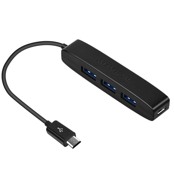 商品名: AuviPal 3ポート マイクロUSB OTG ハブアダプター (3つのUSBポート+電源ポート) Fire Stick 4K Playstation ClassicRaspberry Pi Zero、Sega Genesis ...