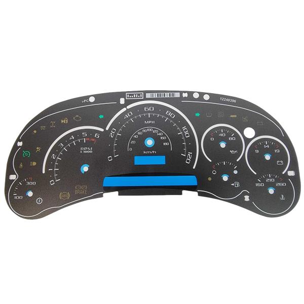 商品名: Tanin Auto Electronix カスタムブラックゲージフェイスオーバーレイ | 2003-2005 キャデラック エスカレード &amp; ハマー ガソリンインストゥルメント クラスター スピードメーター | 7ゲージ...