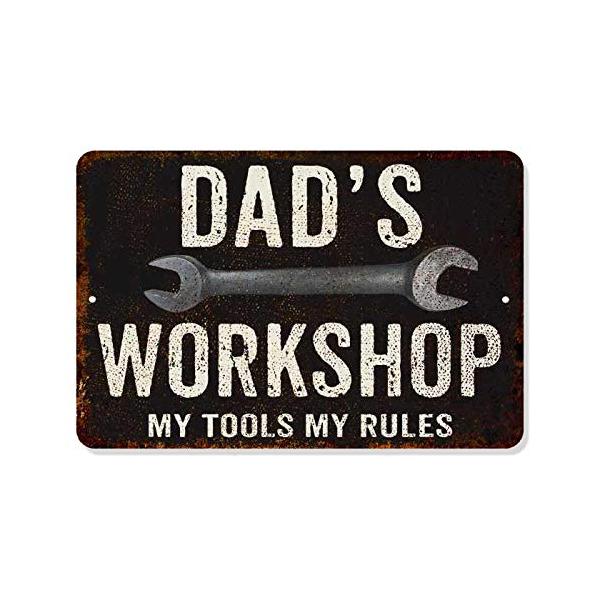 商品名:  Dad's Workshop Sign Man Cave Rustic D〓cor Accessories Bar Beer Gift Dad Workshop Fathers Grill Gas Mechanic Men Mo...