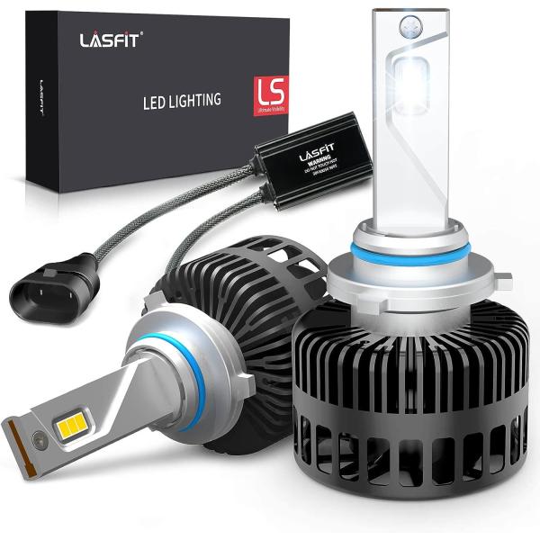 商品名LASFIT 9005 HB3 LED電球 - 600%明るい 90W 9000LM 6000K キセノン ホワイト LED ハロゲン交換用 フリップチップ IP67 防水 LED 9005電球 プラグアンドプレイ 2個パック - L...