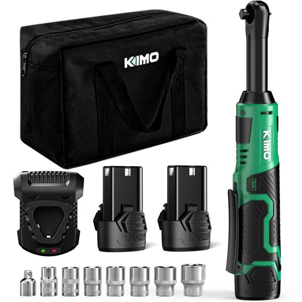 商品名:  KIMO 3/8" Extended Electric Ratchet Wrench Set, 40 Ft-Lbs 400 Rpm 12V Cordless Wrench w/ 2-Pack 2.0 Ah Batteries, ...
