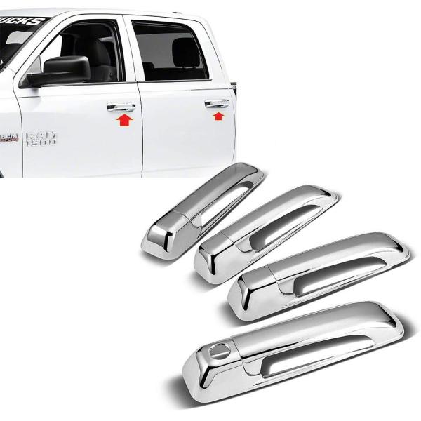 商品名: Overun 09-18 ラム クローム/ブラック ハンドルカバー O-DGRAMZA-1204-S Overun 3-Layers Shiny Chrome Plated 4-Door Handle Overlay Covers...
