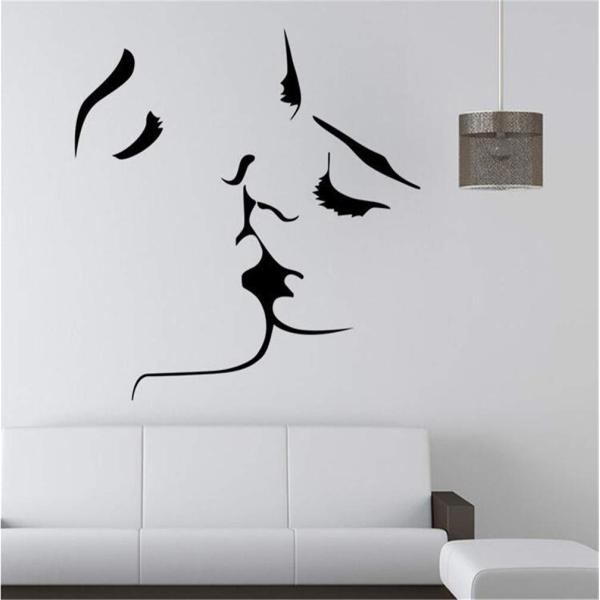 商品名:  Ruberpig Wall Sticker Couples Kiss Love Wall Decal Valentine's Day Wedding Removable PVC Decoration Home Bedroomブラ...