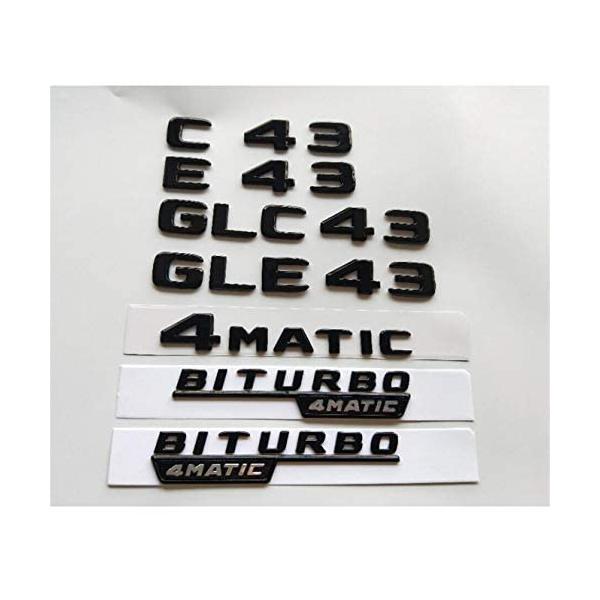 商品名:  Gloss Glossy Black Fender Trunk Emblem Emblems Badges for Mercedes Benz W205 C43 W213 E43 X253 GLC43 GLE43 AMG BIT...