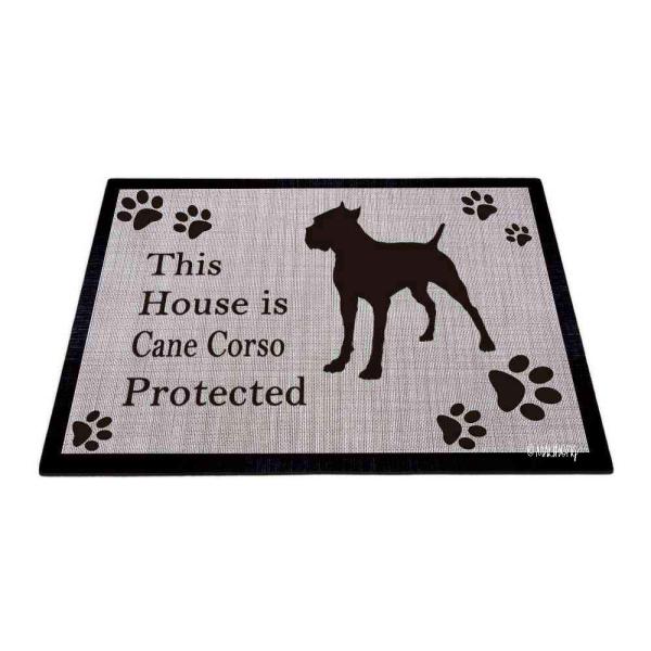 商品名:  MALIHONG Dog Silhouette DoorFloor Mat This House is Cane Corso Italiano Protected Floor Mat Dog Paw Print Gray Rug...