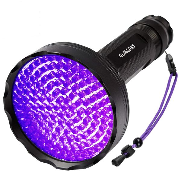 商品名: GLOSSDAY Linterna de luz negra, 128 linternas LED UV, linterna ultravioleta brillante mejorada, luz negra profesion...
