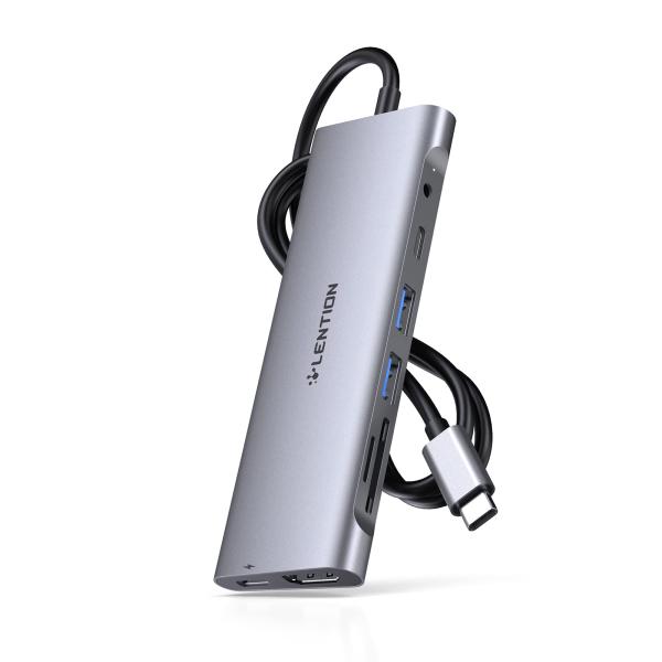 商品名: LENTION 長さ3.3フィート ケーブル USB Cハブ 4K HDMI付き USB 3.02 カードリーダー AUX Type Cデータ/充電 2023-2016 MacBook Pro Mac Air Surface その...