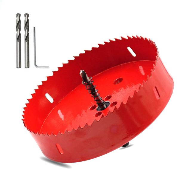 商品名: Hordion 150mm/6インチ ホールソー バイメタルソー ドリルツール ツイストドリルビット&amp;L六角レンチ コーンホールボード用 木材 プラスターボード 合板 プラスチック Hordion 150mm/6" Hol...