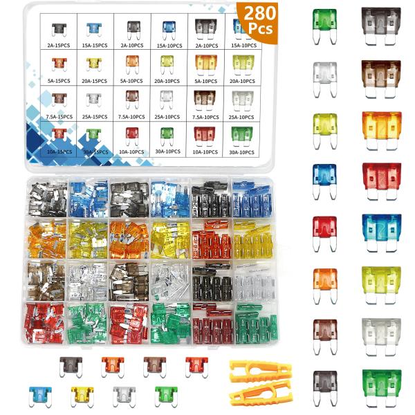商品名: 282Pcs-Car Fuses Assortment Kit,Blade-Type Automotive Fuses,Automotive Fuses-Standard&amp;Mini&amp;Low Profile Mini...