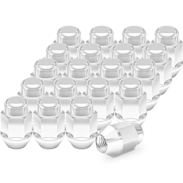 商品名: 20個 M12x1.5 クロムラグナット、クローズドエンドバルジドドングリラグナット、ホイールラグナット、高さ1.4インチ、六角19mm。 20 PCS M12x1.5 Wheel Lug Nuts, 1.4 inch Tall ...