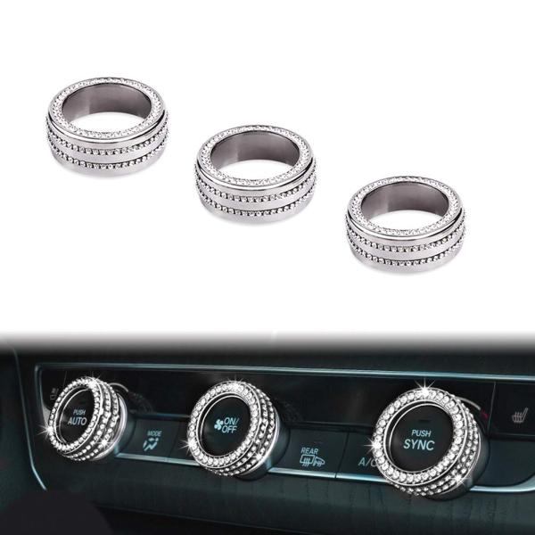 商品名: GeeGee 4ピース キラキラクリスタルアクセサリー ラインストーンパーツ トリムステアリングホイールエンブレムバッジ デカール インテリア バイザー デコレーション ホンダ シビック アコード CRV オデッセイ シティフィッ...