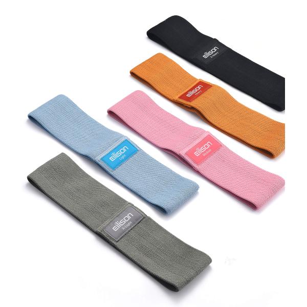商品名: EILISON グラムフィット ブーティ レジスタンス バンド 脚 と バット用 (5セット) エクササイズ と フィットネス バンド - コットン ループ ヒップ 太もも グルート バンド 滑り止め 生地 弾性 強度 スクワット...