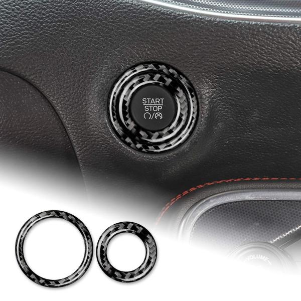 商品名:  AIRSPEED Carbon Fiber Car Engine Start Stop Button Cover Stickers Interior Trim Decal for Dodge Challenger 2015-20...