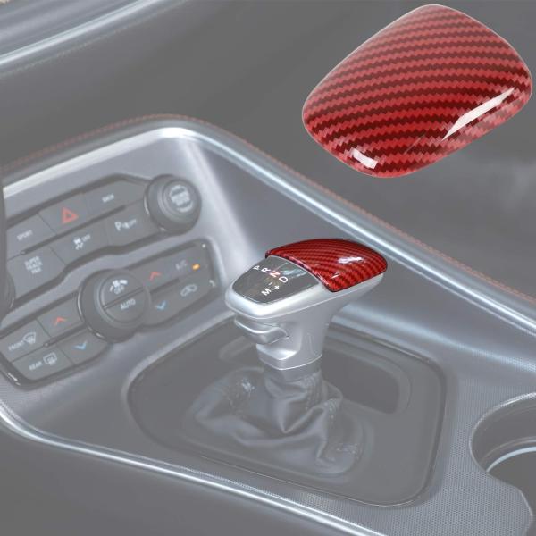 商品名: RT-TCZ ダッジ チャレンジャー シフトノブ トリムカバー レッドカーボンファイバー 15+ RT-TCZ for Challenger Red Carbon Fiber Gear Shift Knob Cover Trim ...