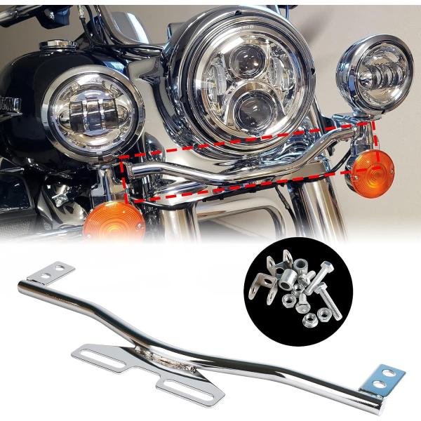 商品名Kevariy ユニバーサル オートバイ ヘッドライト スポットライト ブラケット バー 運転 霧 通過 ウィンカー ライト マウント ホルダー クランプ クロームKevariy Universal Motorcycle Head l...