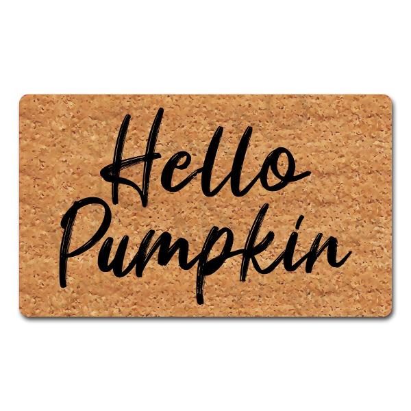 商品名: ウェルカムマット 裏面ゴム付き 長さ30インチ x 幅18インチ ハローパンプキン ファニードアマット 玄関 室内マット フロントドアマット 滑り止めキッチンラグとマット Welcome Mats with Rubber Back...