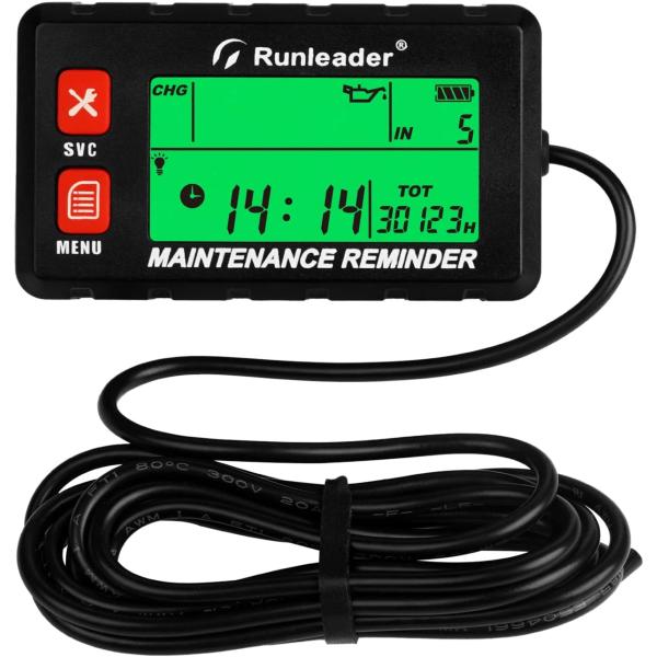 商品名Runleader Digital Self Powered Hour Meter Tachometer,RPM Alert, Multiple Maintenance Reminders,Backlights Display &am...