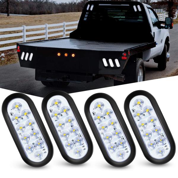 商品名:  Nilight 6" Oval LED Trailer Tail Lights 10 LED w/Flush Mount Grommets Plugs Stop Turn Tail Reverse Back Up Trailer...