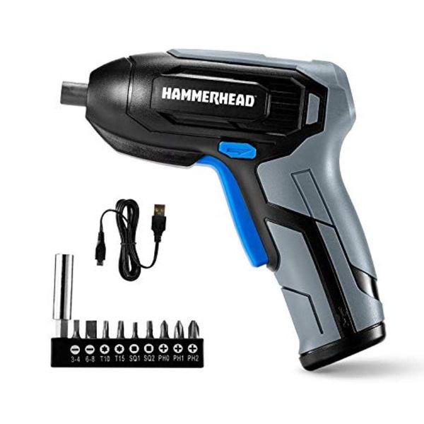 商品名:  Hammerhead Rechargeable 4V Cordless Screwdriver with 9pcs Bit ? HCSD040ブランド: Hammerhead高さ: 21cm横幅: 17cm奥行: 6cm重量: ...