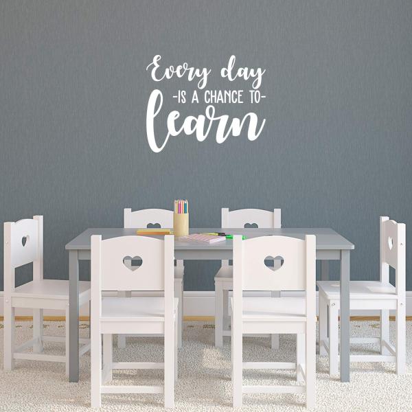 商品名:  Vinyl Wall Art Decal - Every Day is A Chance to Learn - 18" x 22" - Modern Motivational Educational Quote Sticker ...