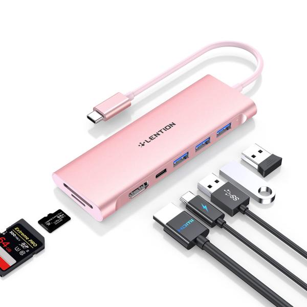 商品名: LENTION 7in1 USB Type C ハブ USB 3.0 ×3 100W PD充電 4K HDMI Micro SD / SDカードリーダー CB-C36b USB-C 交換アダプタ MacBook Pro 13 14...