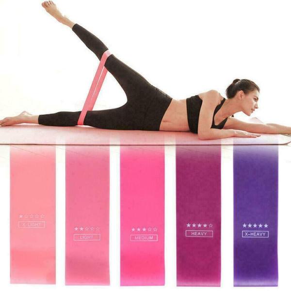 商品名: 抵抗バンド5本セット 抵抗トレーニング 理学療法 ホームワークアウト フィットネス用 5PCS Resistance Bands Set for Women Butt and Legs Resistance Training, P...
