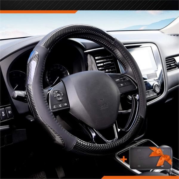 商品名:  SENATOR Steering Wheel Cover for Cars, Trucks, and SUVs ORE01 15 inches M Carbon Leather PU Universal Fit with Sli...