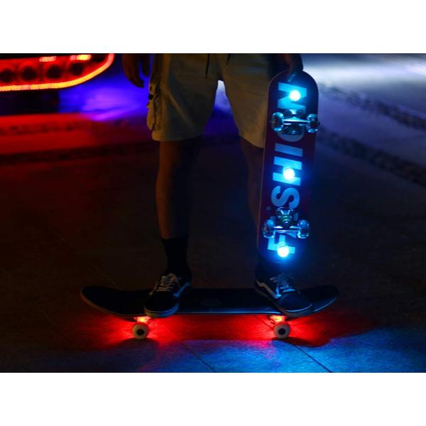 商品名: SKATEENA LEDライト スケートボード ロングボード スクーター バイク ロングボード 自転車用カスタマイズスケートボードライトアクセサリー (12色 4ライト) SKATEENA Accessories Lights f...