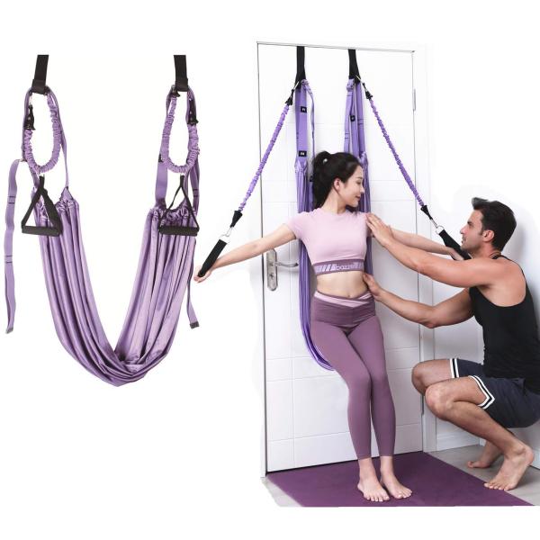 商品名: TOCO FREIDO フィットネスストレッチストラップ レジスタンスバンド付き レッグストレッチャー ボディの柔軟性を高めるストレッチアウトストラップ 空中ヨガスイング バレエヨガ チアリーディング 通常のエクササイズストレッチ...