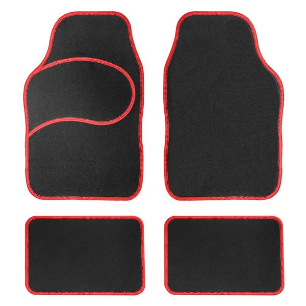 商品名:  Universal Red Carpet Floor Mats with Colorful Stitching (Full Set for Cars, Coupes, and Small SUVs)ブランド: TLH高さ: 1c...