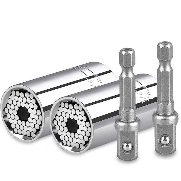 商品名: ユニバーサルソケットツールギフト メンズ レディース スーパーソケット ねじ抜き ボルト1/4インチ-3/4インチ (7mm-19mm) ドリルソケットアダプター付き クールガジェット 父の日ギフト DIY ハンディーマン 夫 ボ...