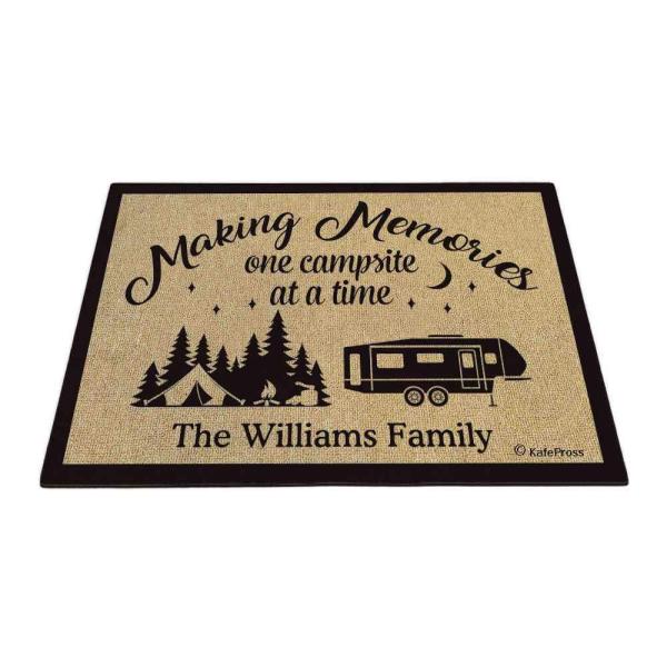 商品名:  KafePross Personalized Happy Camper Doormat Making Memories one Campsite at a Time with Trailer Door Mat for Home ...