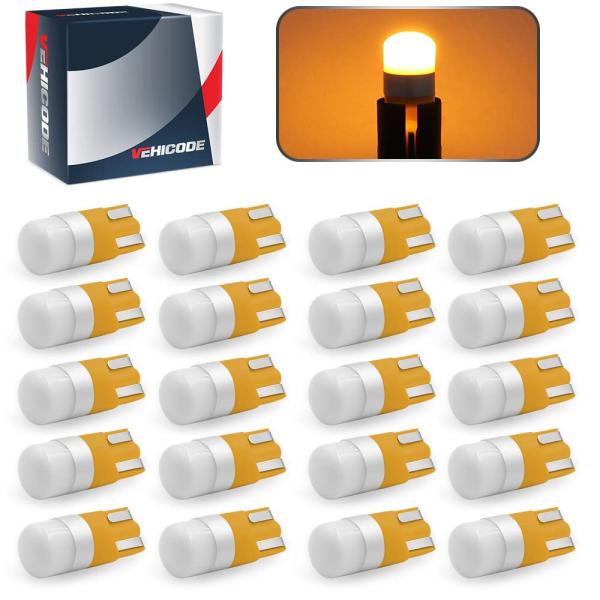 商品名: VehiCode 194 168 2825 W5W LED電球 アンバーイエロー 12V 158 192 2827 ランプ カーダッシュインストルメントパネルゲージクラスター 194A 194NA WY5W ウィンカーマーカー ポ...
