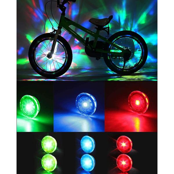 商品名hitatech 12個 自転車ホイールLEDライト カラフルな自転車タイヤスポークライト 自転車ホイールライトに交換 超明るい 子供に レッド ブルー グリーンhitatech 12 Pieces Bike Wheel LED Li...