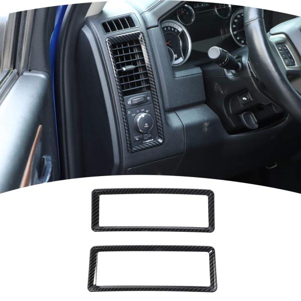 商品名: RT-TCZ RAMダッシュエアACベントトリムカバーフレーム Dodge RAM 2010-2017用 カーボンファイバーインテリアアクセサリー 2個 RT-TCZ for RAM Dash Air AC Vents Trim ...