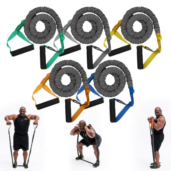 商品名: Ron Williams フィットネスレジスタンスバンド ハンドル付き - ホームジム レジスタンストレーニング 男女兼用 - 筋力構築エクササイズバンド (エクストラヘビー 60ポンド) Resistance Bands wit...