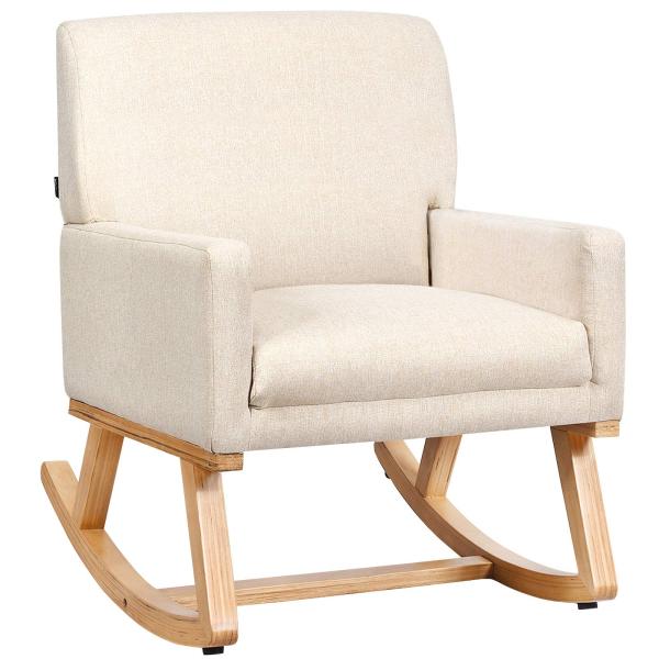 商品名:  Giantex Upholstered Rocking Chair with Fabric Padded Seat and Solid Wood Base, Comfortable Rocker for Living Room,...