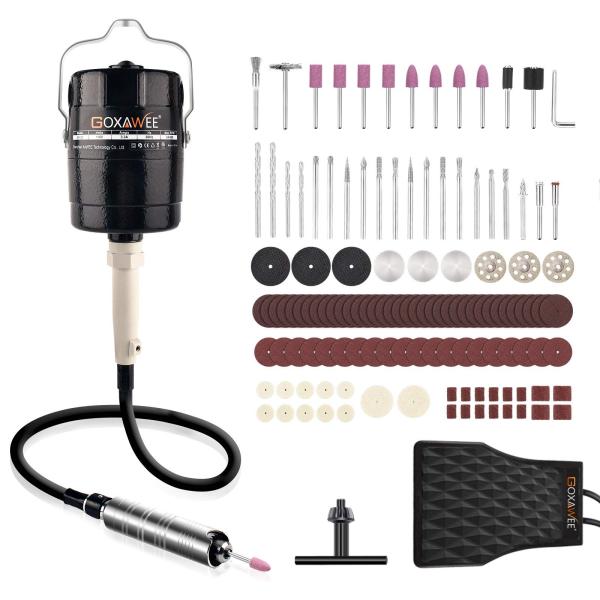 商品名:  Flex Shaft Grinder Rotary Tool, GOXAWEE Hanging Grinding Machine with 3-Jaw Chuck&amp; Stepless Speed Foot Pedal, ...