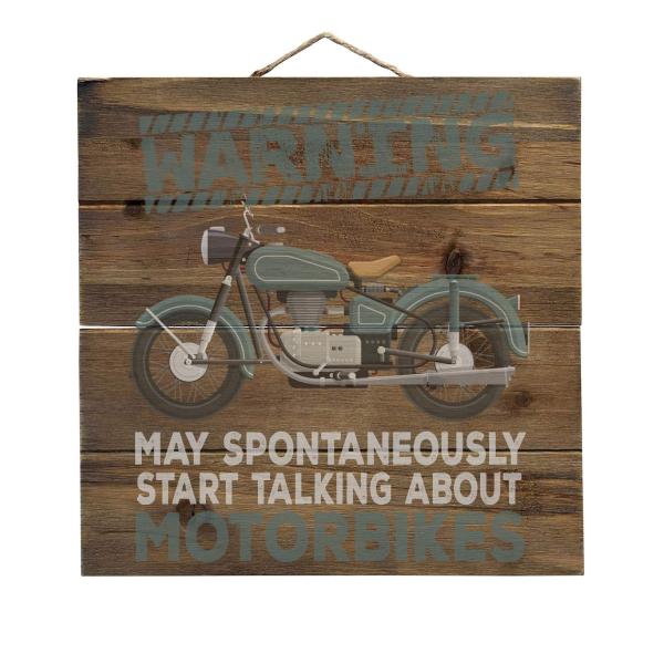商品名:  DistinctInk Spontaneously Talking About Motorcycles - Decorative Real Wood Wall Art - Faux Pallet Lookブランド: Distin...